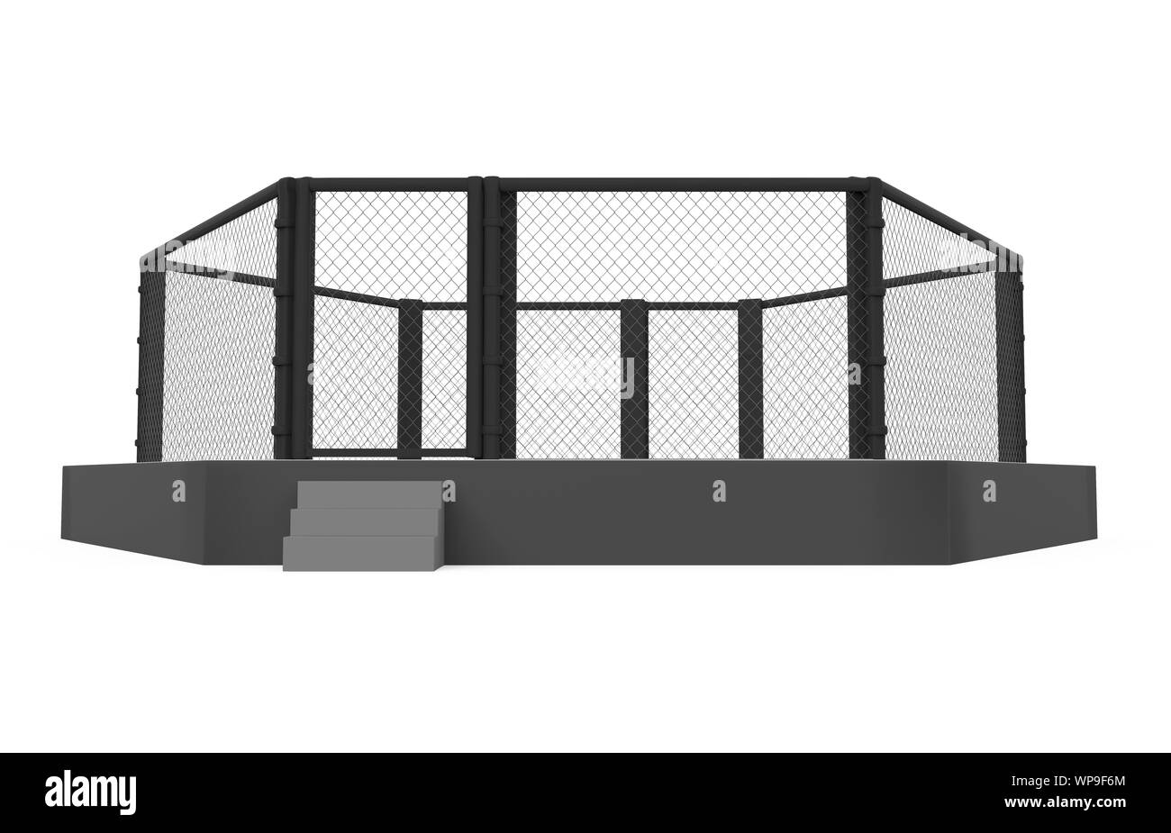 MMA Fight Cage Arena Isolated Stock Photo - Alamy
