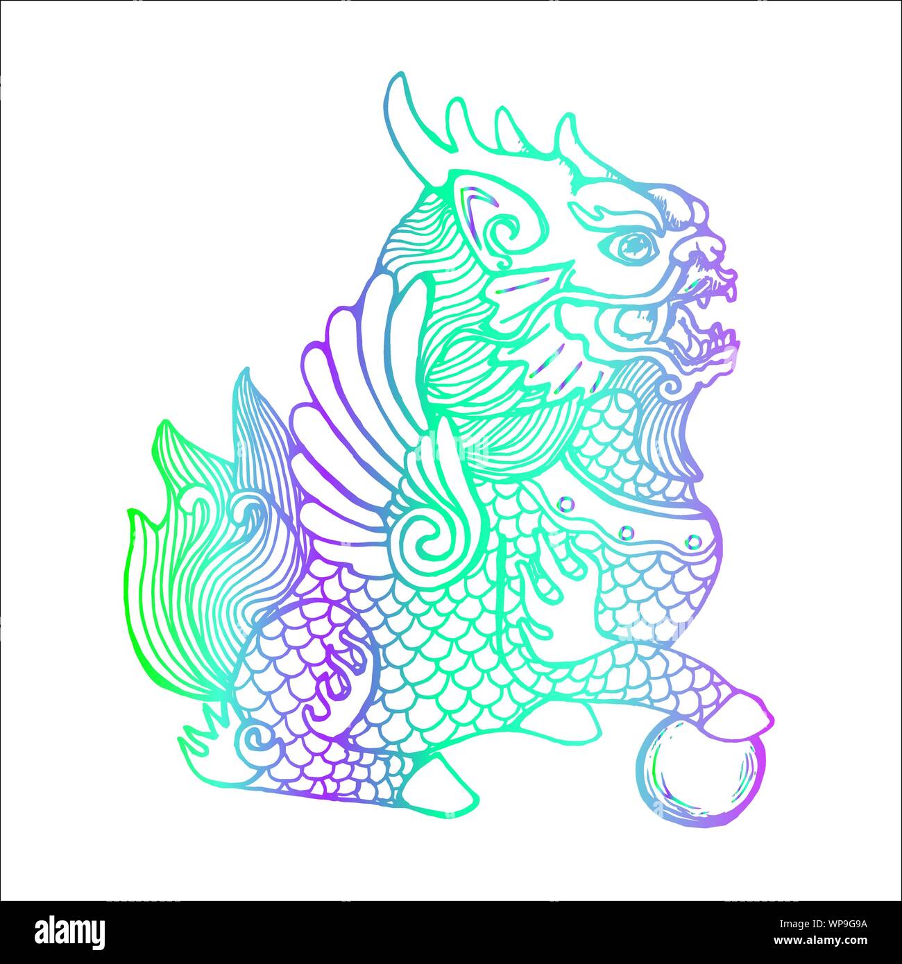 Kylin statue Stock Vector Images - Alamy