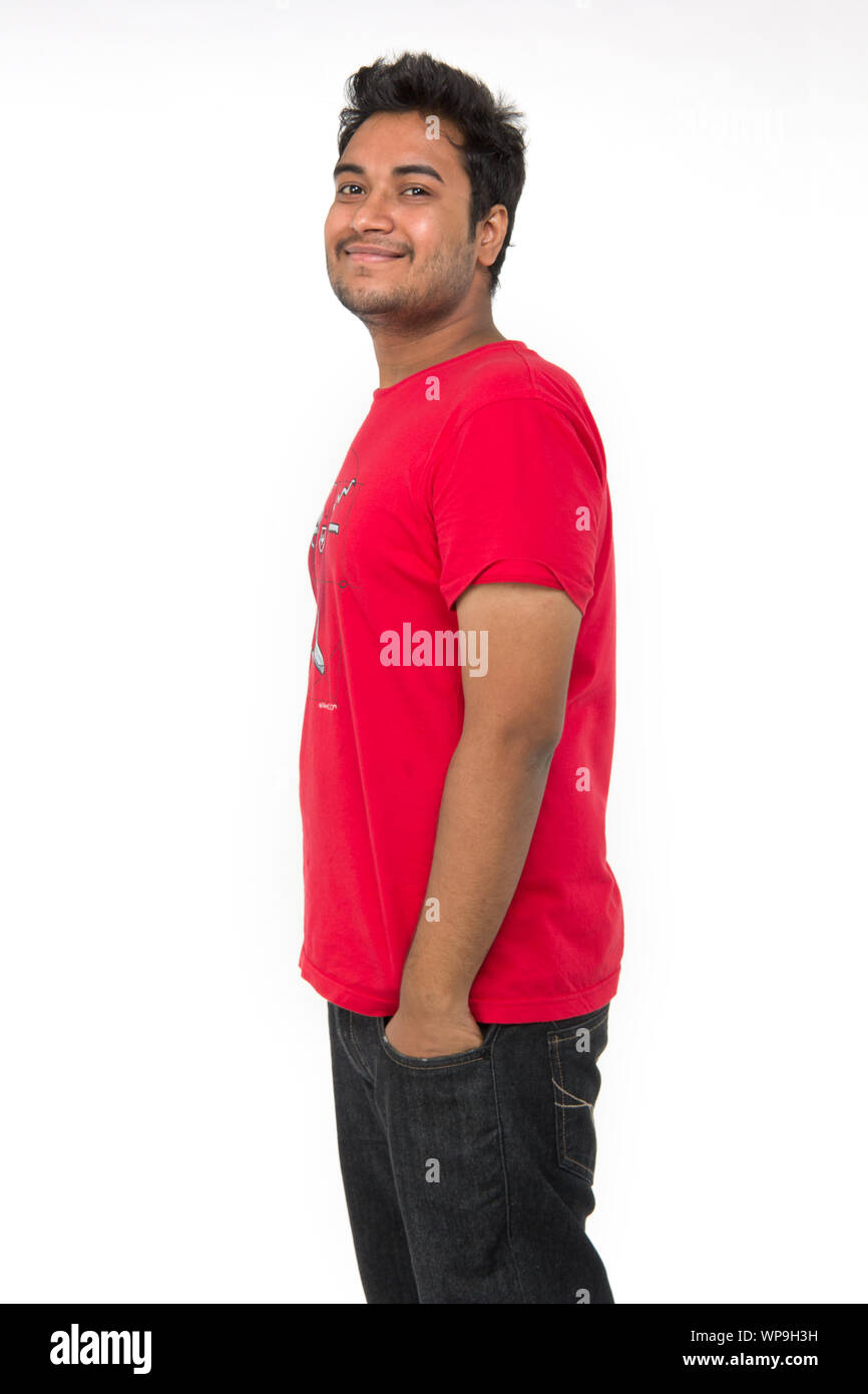 Side profile of a young man smiling Stock Photo - Alamy