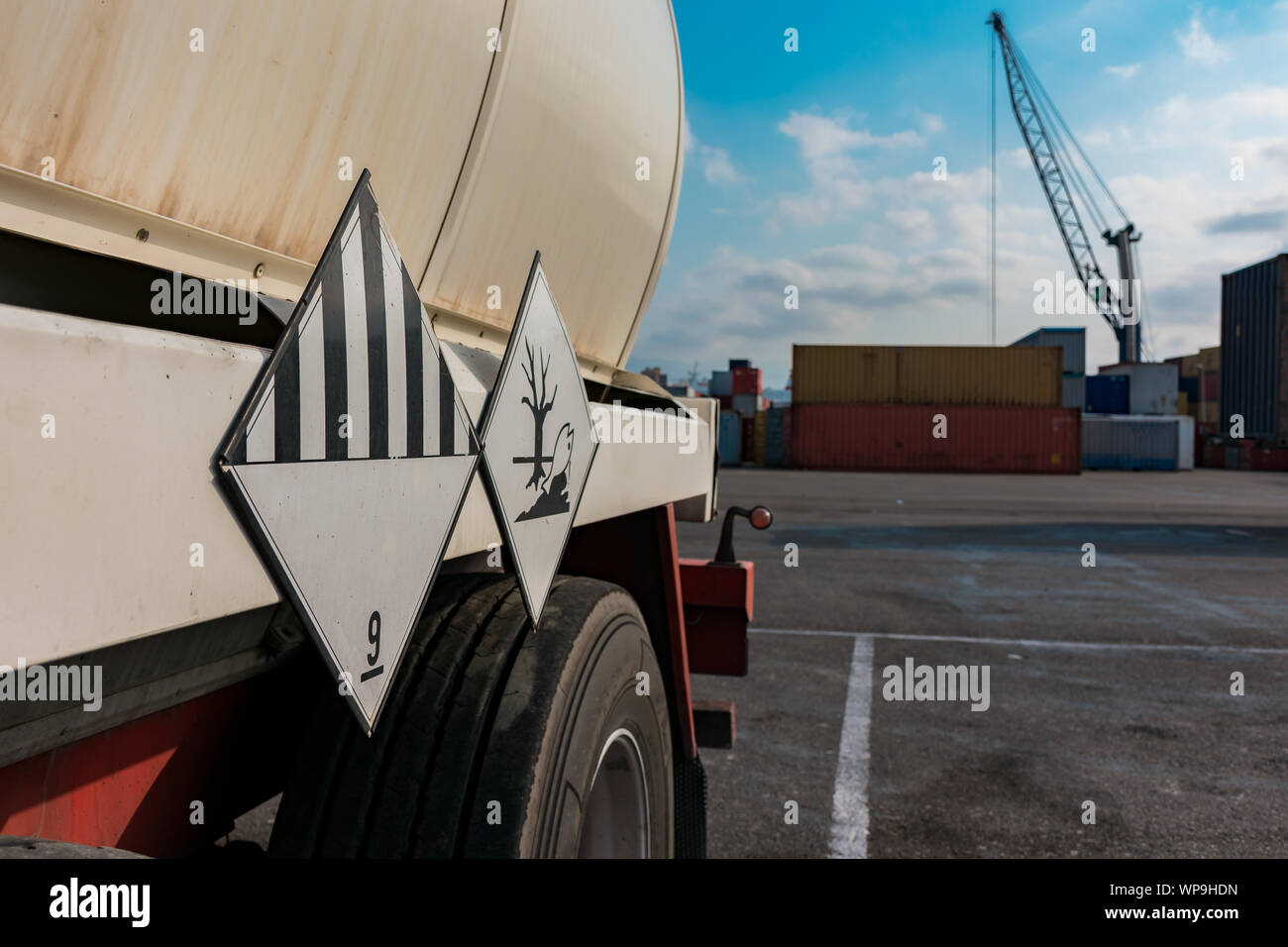 Tanker truck of dangerous goods Stock Photo - Alamy