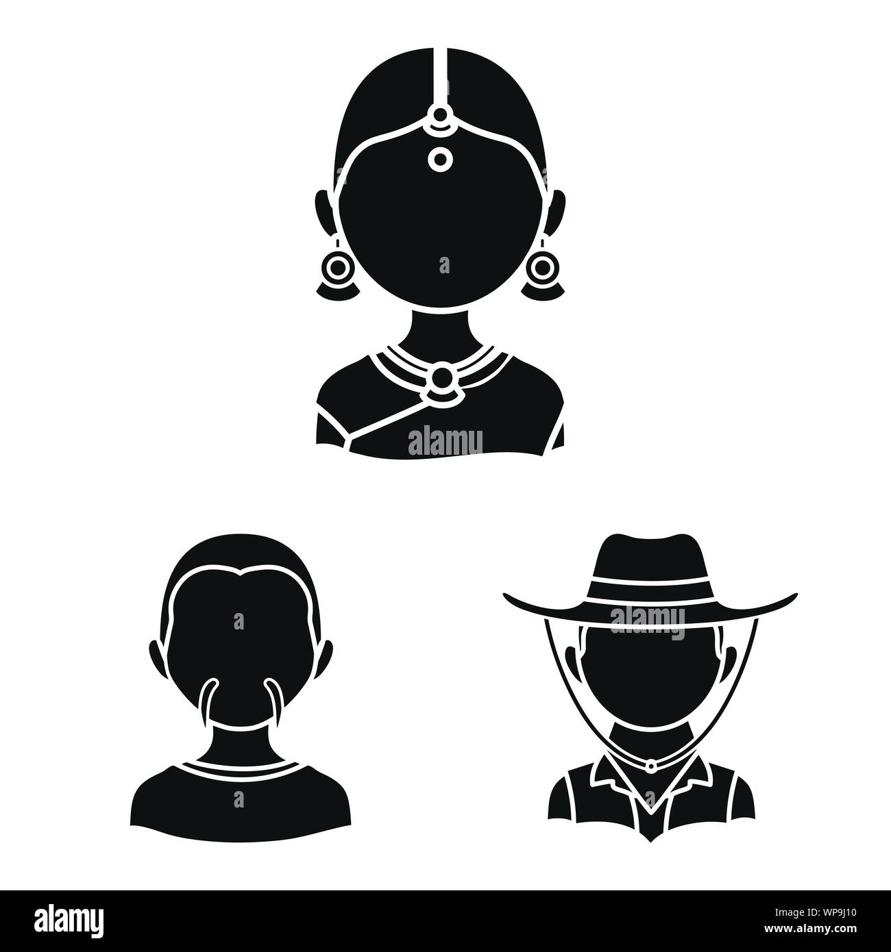 Vector illustration of person and culture symbol. Collection of person ...