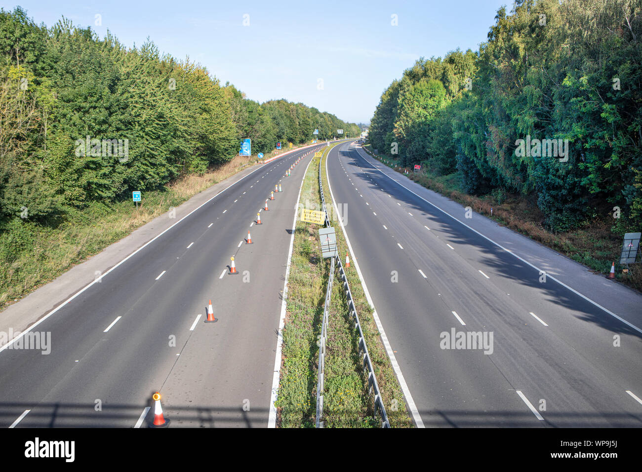 The M20 in Kent closed due to roadworks Stock Photo - Alamy