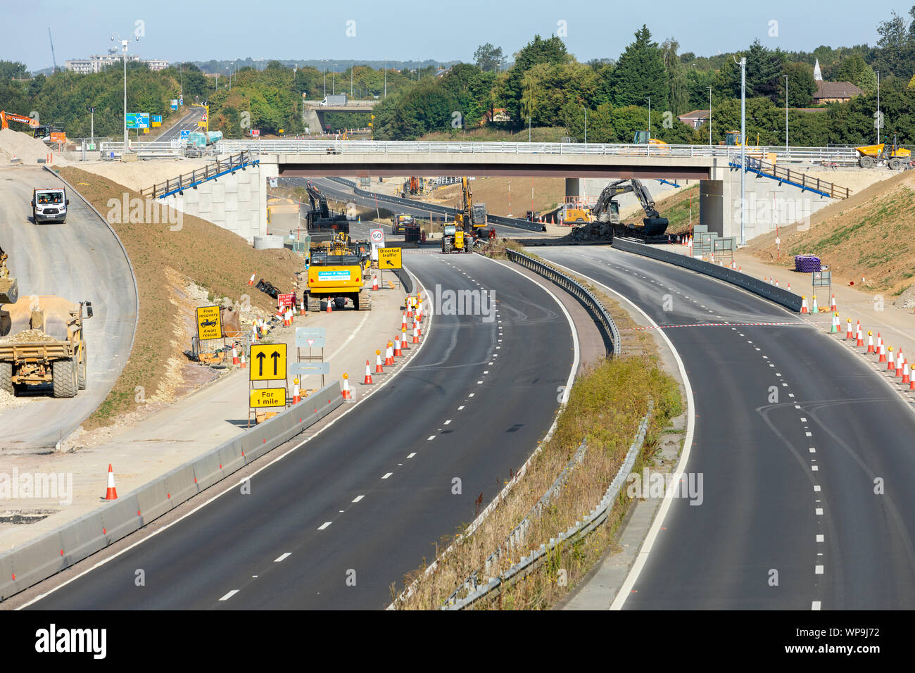 The M20 in Kent closed due to roadworks Stock Photo - Alamy