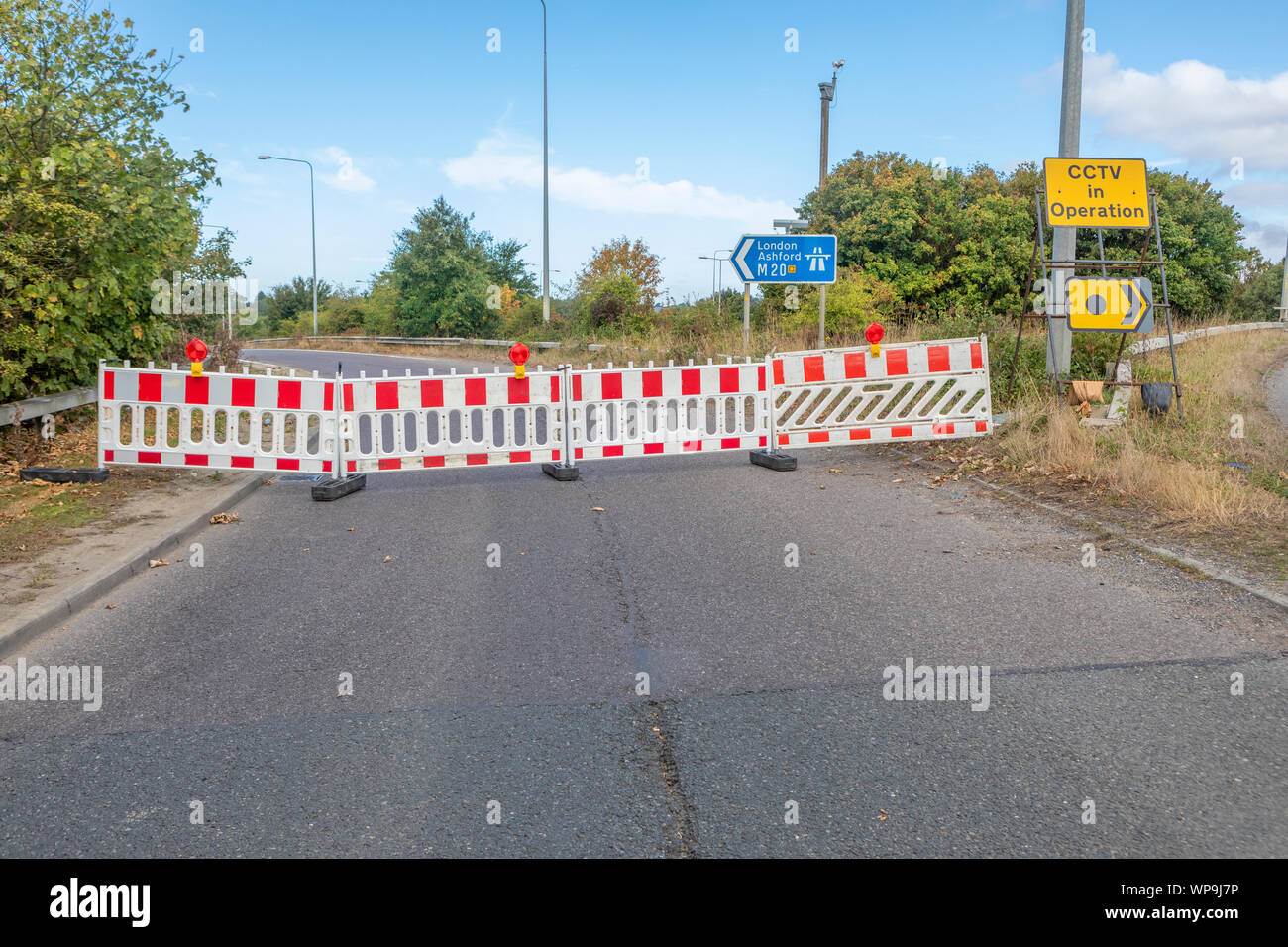 The M20 in Kent closed due to roadworks Stock Photo - Alamy