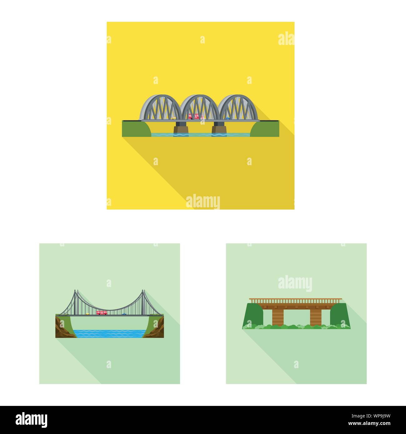 Vector illustration of bridgework and bridge icon. Collection of ...