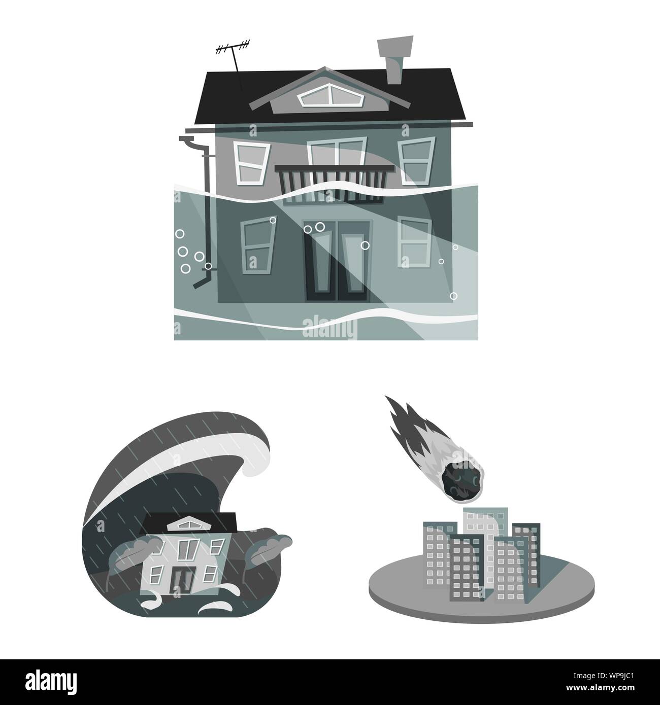 Isolated object of nature and apocalypse icon. Collection of nature and ...