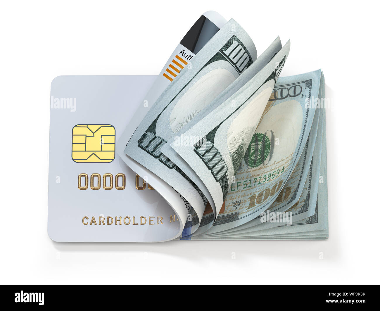 Credit card and dollar in cash. Banking, shopping concept. Opening a ...