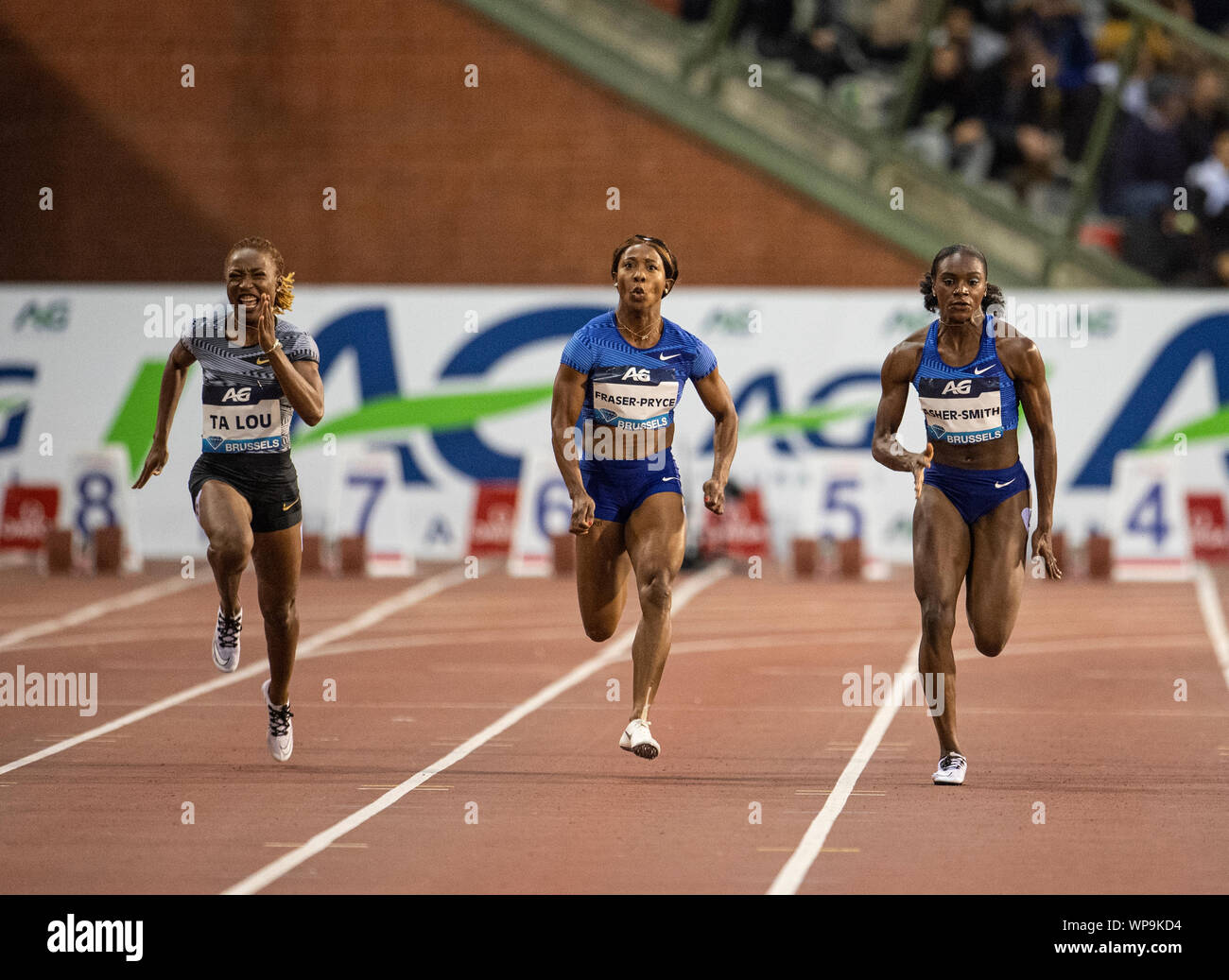 Brussels - Belgium - Sep 6: Marie-Josée Ta Lou (CIV), Shelly-Ann Fraser ...