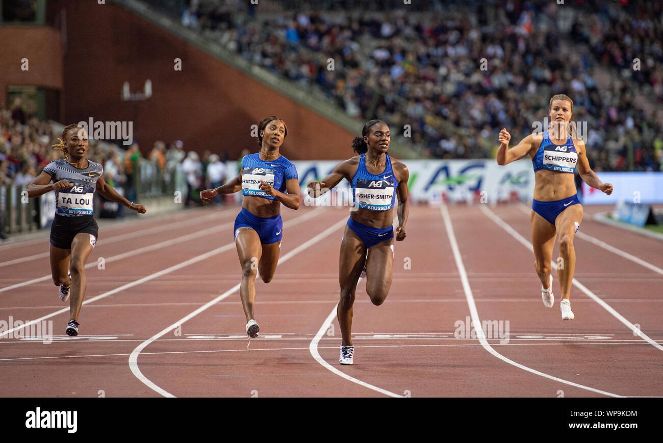 Brussels - Belgium - Sep 6: Marie-Josée Ta Lou (CIV), Shelly-Ann Fraser ...