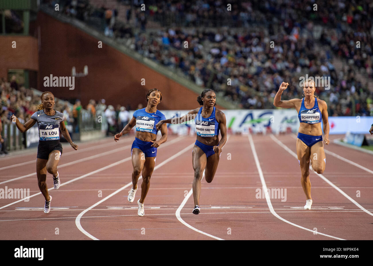 Brussels - Belgium - Sep 6: Marie-Josée Ta Lou (CIV), Shelly-Ann Fraser ...