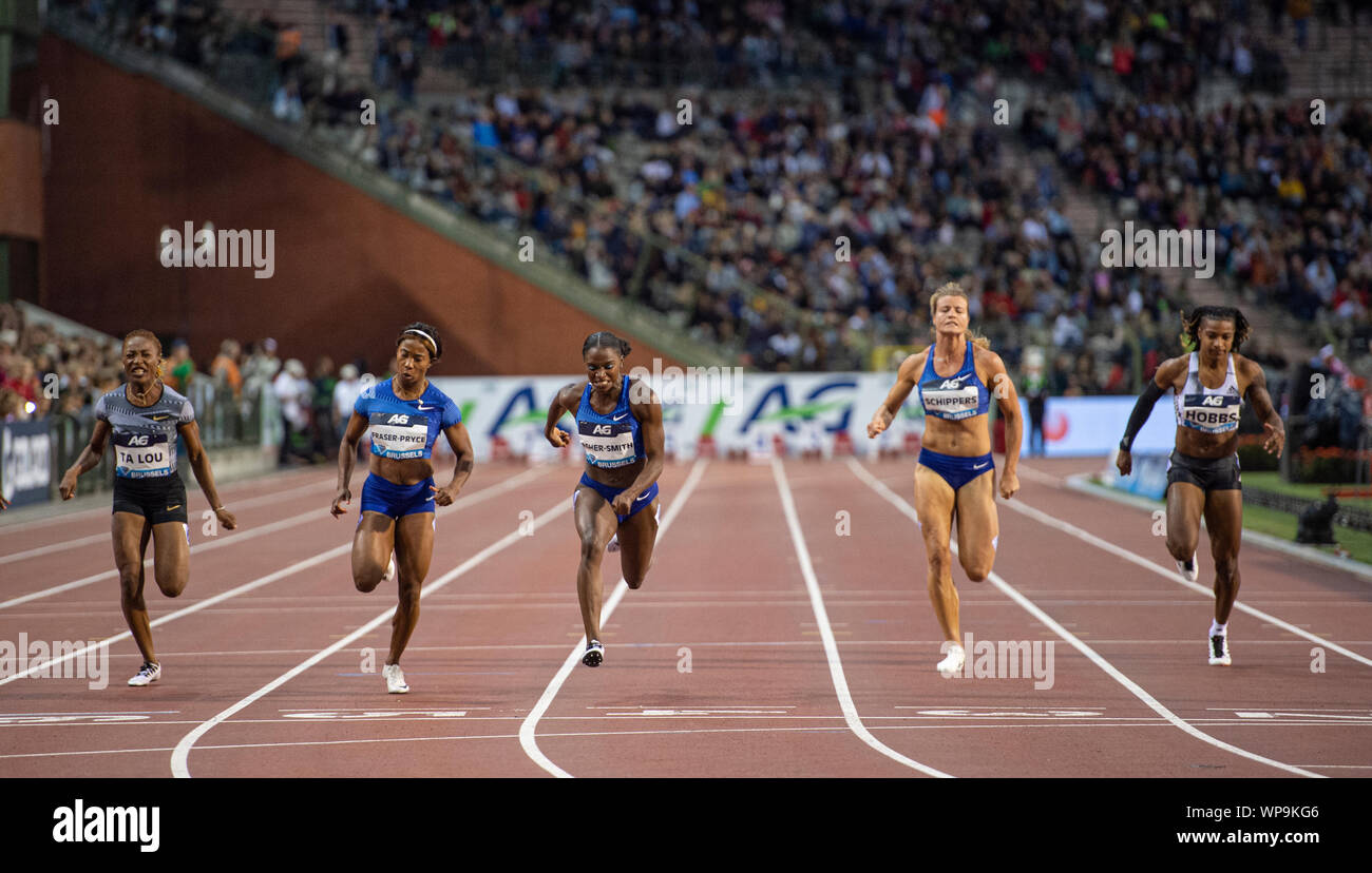 Brussels - Belgium - Sep 6: Marie-Josée Ta Lou (CIV), Shelly-Ann Fraser ...