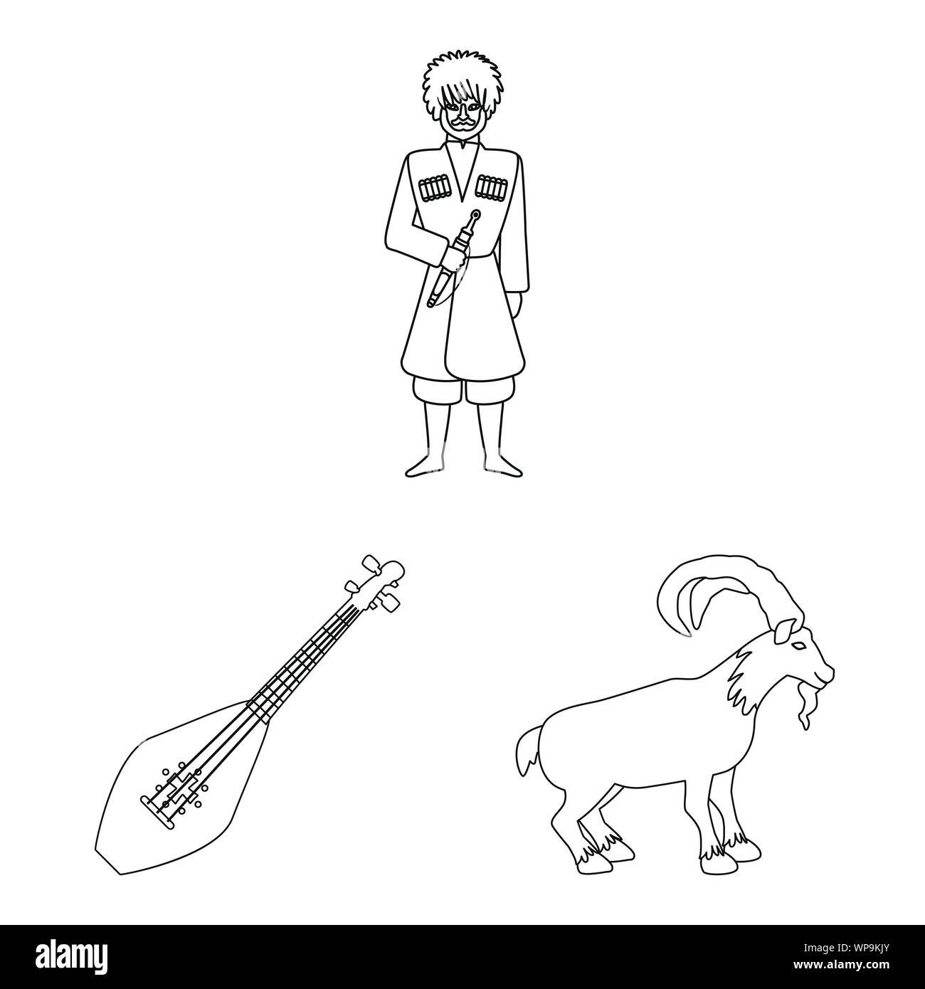 Isolated object of traditions and national sign. Set of traditions and ...