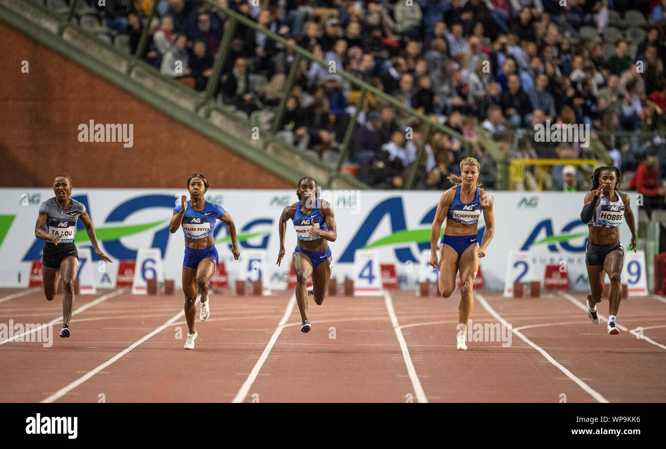 Brussels - Belgium - Sep 6: Marie-Josée Ta Lou (CIV), Shelly-Ann Fraser ...