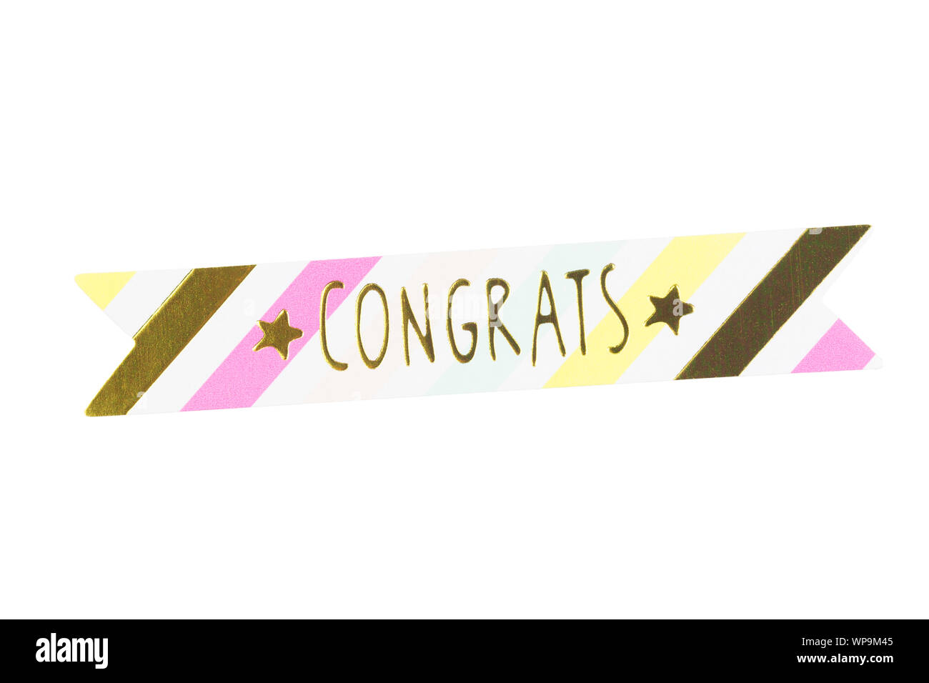 A congrats peel off sticker Stock Photo - Alamy