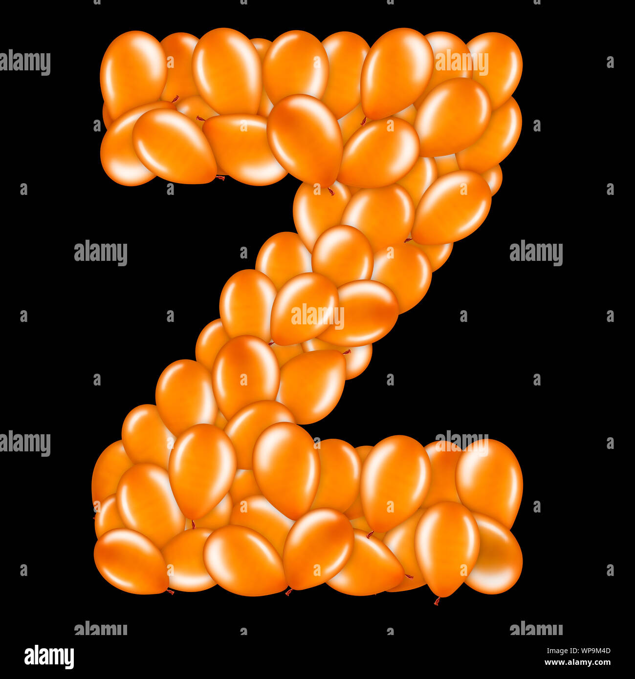 Orange letter Z from helium balloons part of English alphabet Stock ...