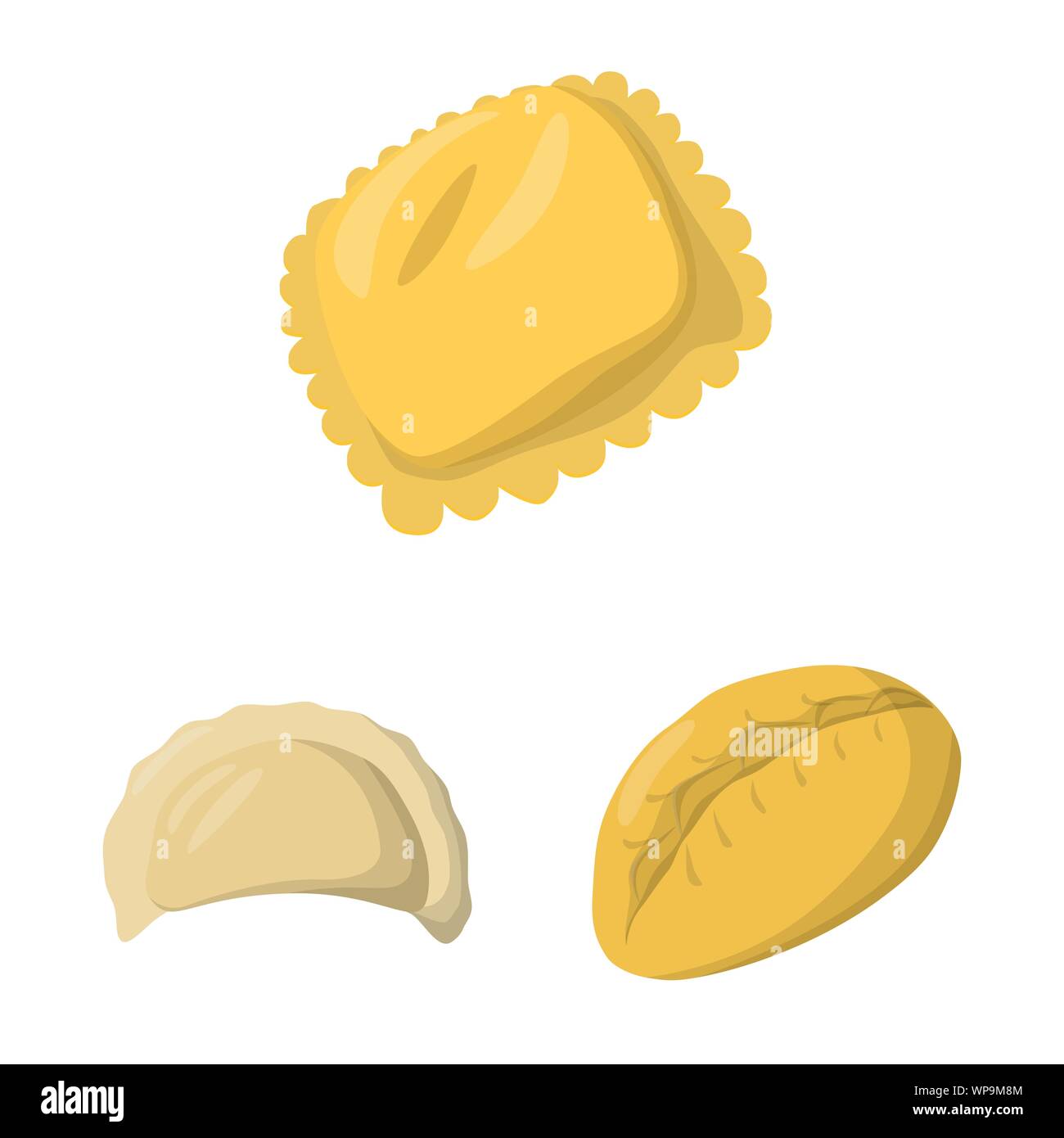 Vector illustration of dumplings and food icon. Collection of dumplings ...
