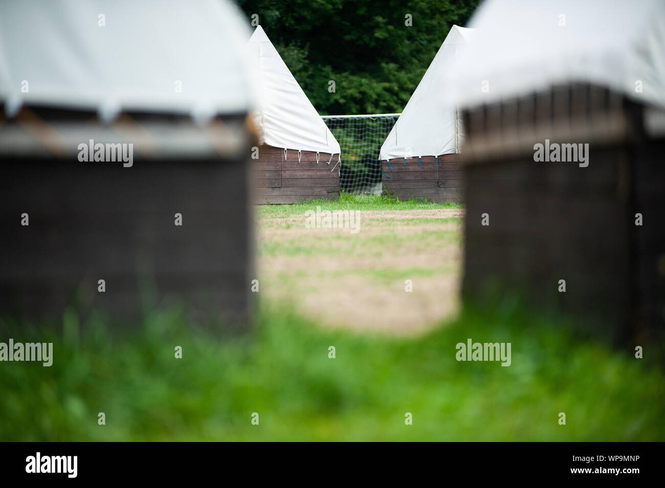 Summer camp for children. Tents Stock Photo - Alamy