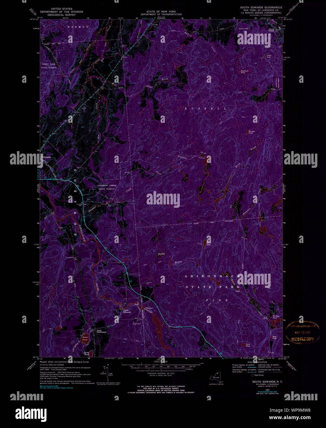 Map of edwards new york hi-res stock photography and images - Alamy