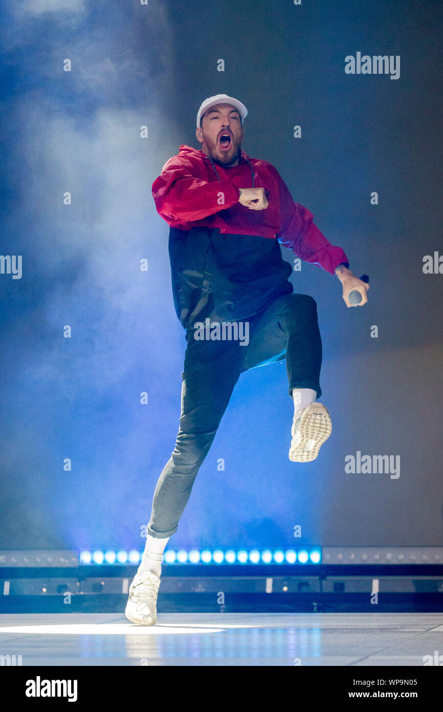 Berlin, Germany. 07th Sep, 2019. Casper, rapper, performs at the ...