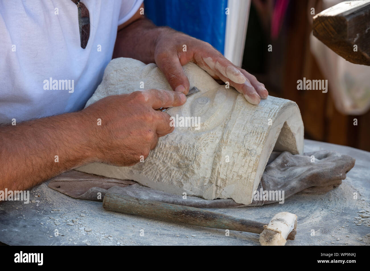 Chisel for sculpting stone, artistic work Stock Photo - Alamy