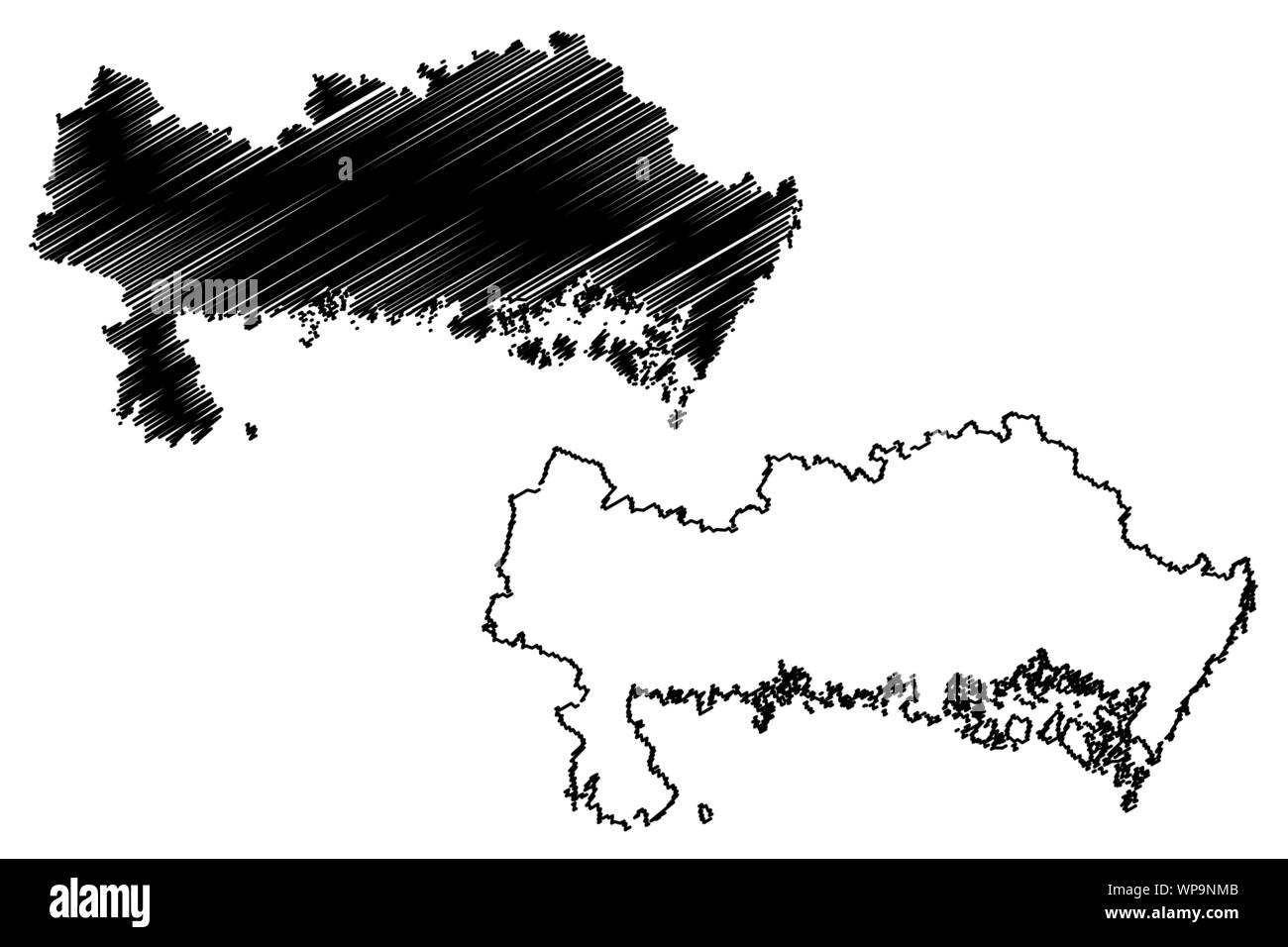 Blekinge County (Counties of Sweden, Kingdom of Sweden) map vector ...