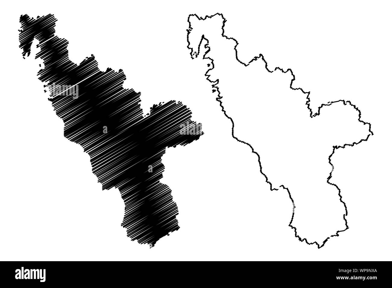 Halland County (Counties of Sweden, Kingdom of Sweden) map vector ...