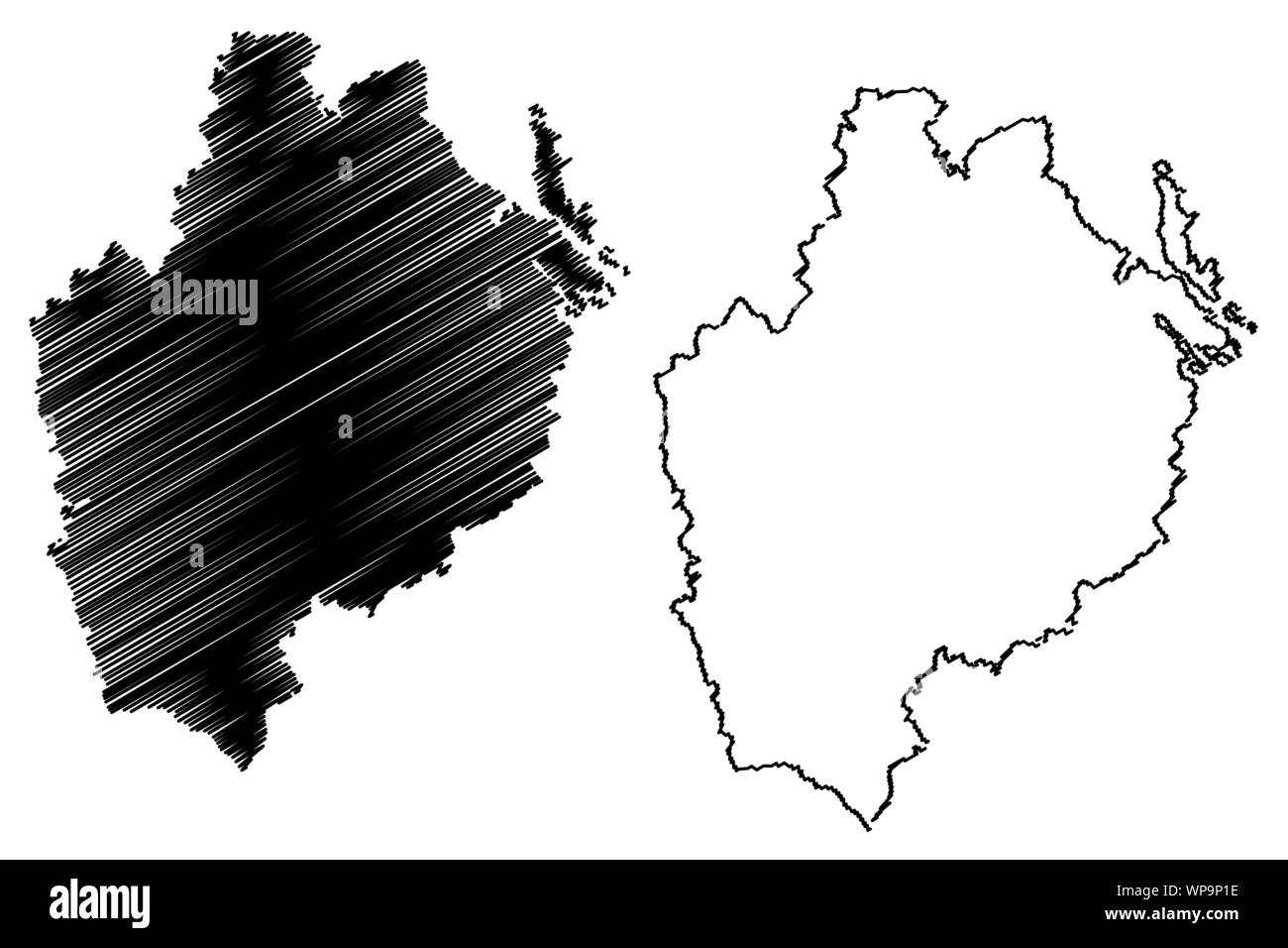 Uppsala County (Counties of Sweden, Kingdom of Sweden) map vector ...