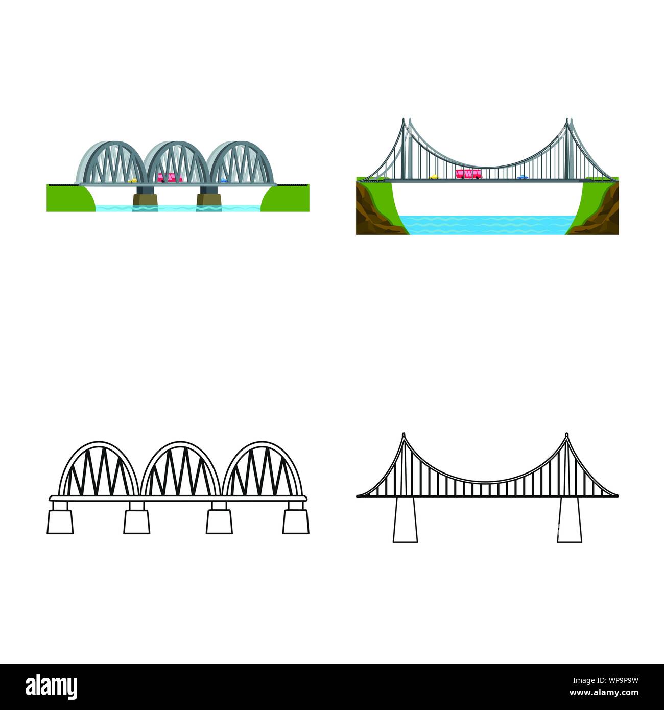Isolated object of connection and design sign. Collection of connection and side vector icon for ...