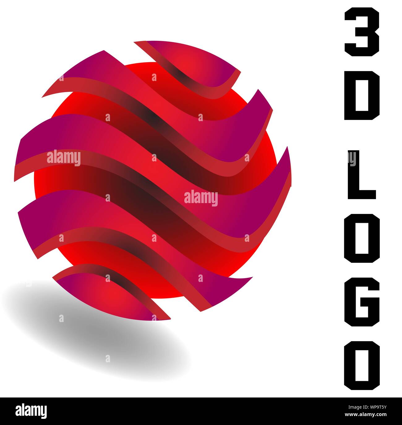 abstract 3D ball logo design Stock Photo - Alamy