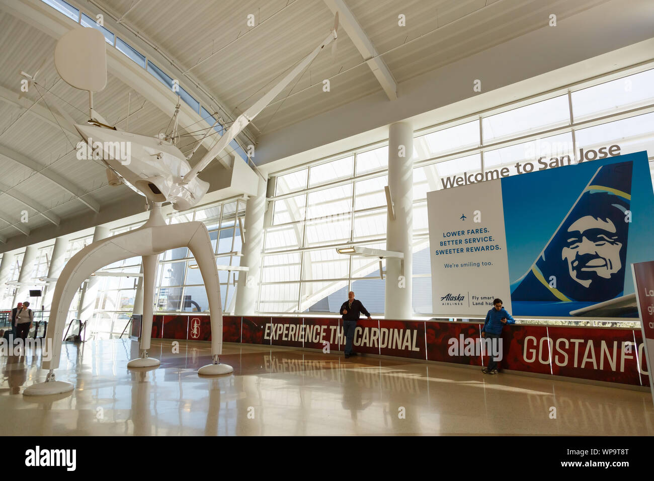 San Jose, California – April 10, 2019: Terminal B of San Jose airport ...