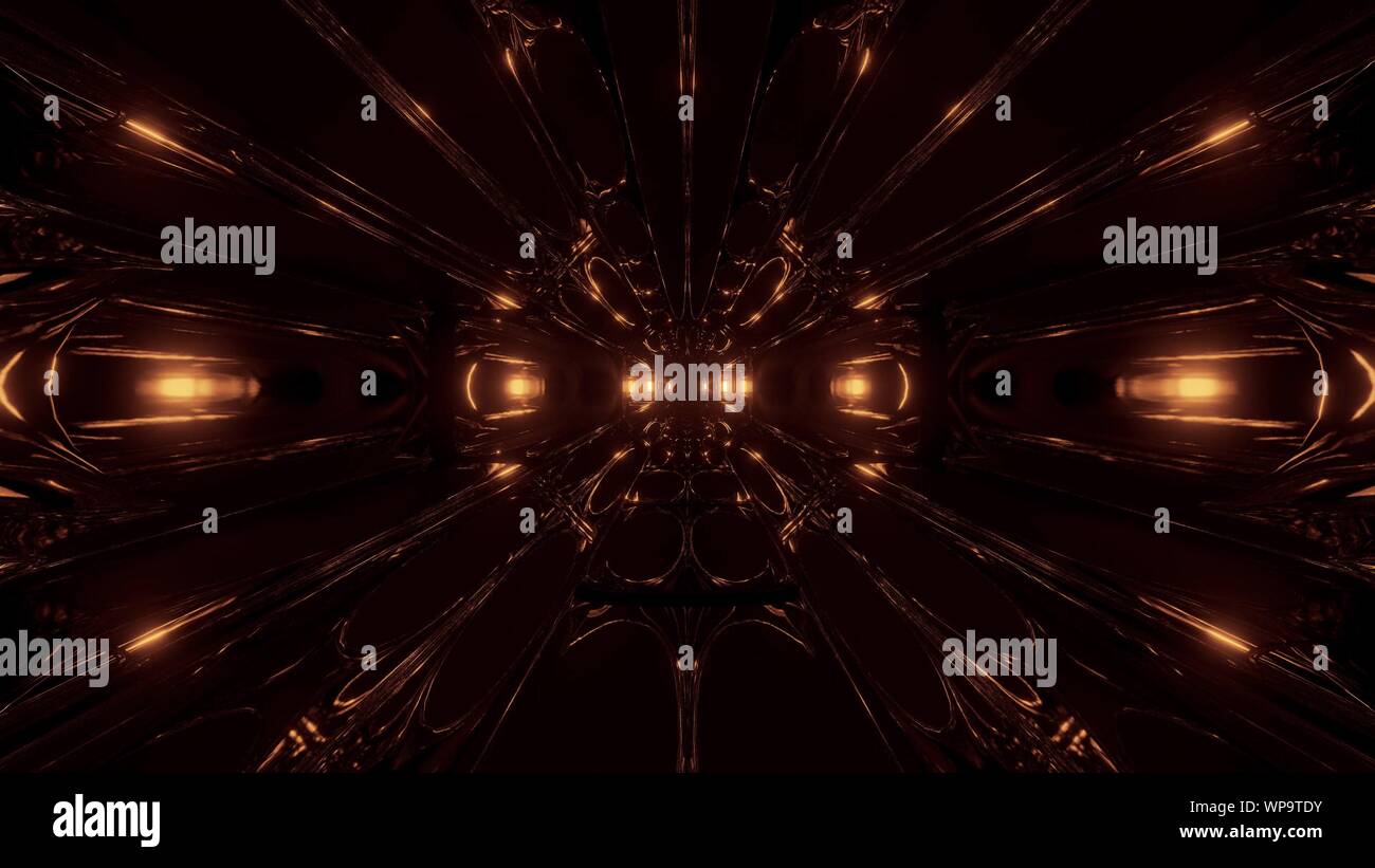 dark alien style sci-fi space tunnel corridor 3d rendering wallpaper ...