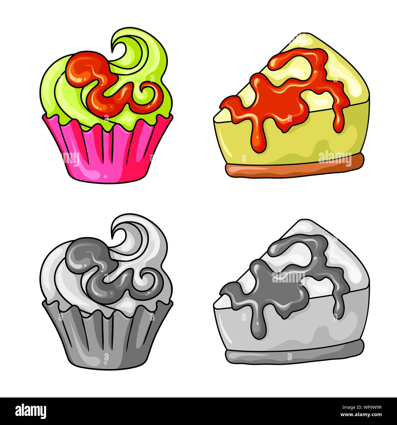 Vector design of confectionery and culinary symbol. Collection of ...