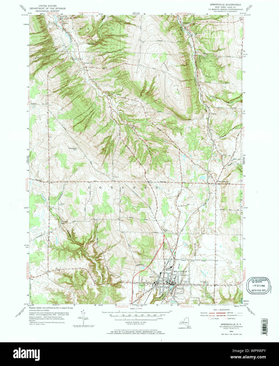 Map of springville new york hi-res stock photography and images - Alamy