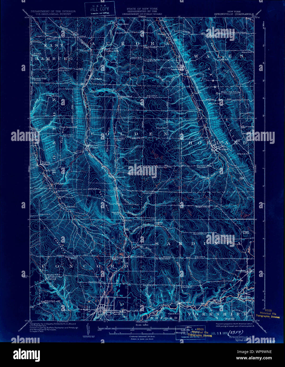 Map of springville new york hi-res stock photography and images - Alamy