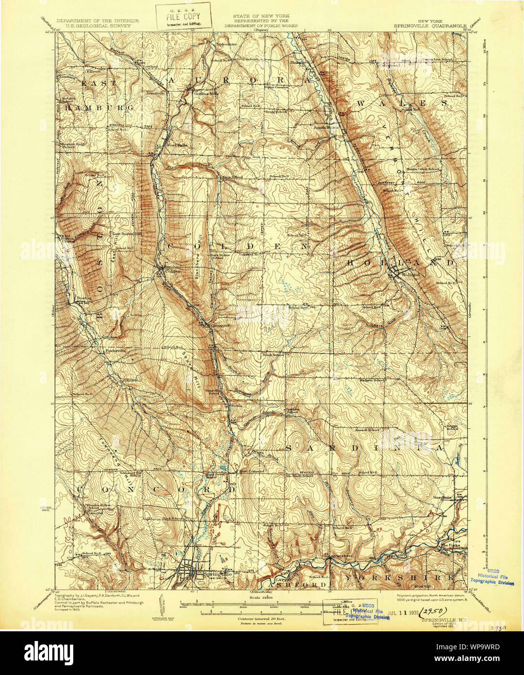 Map of springville new york hi-res stock photography and images - Alamy