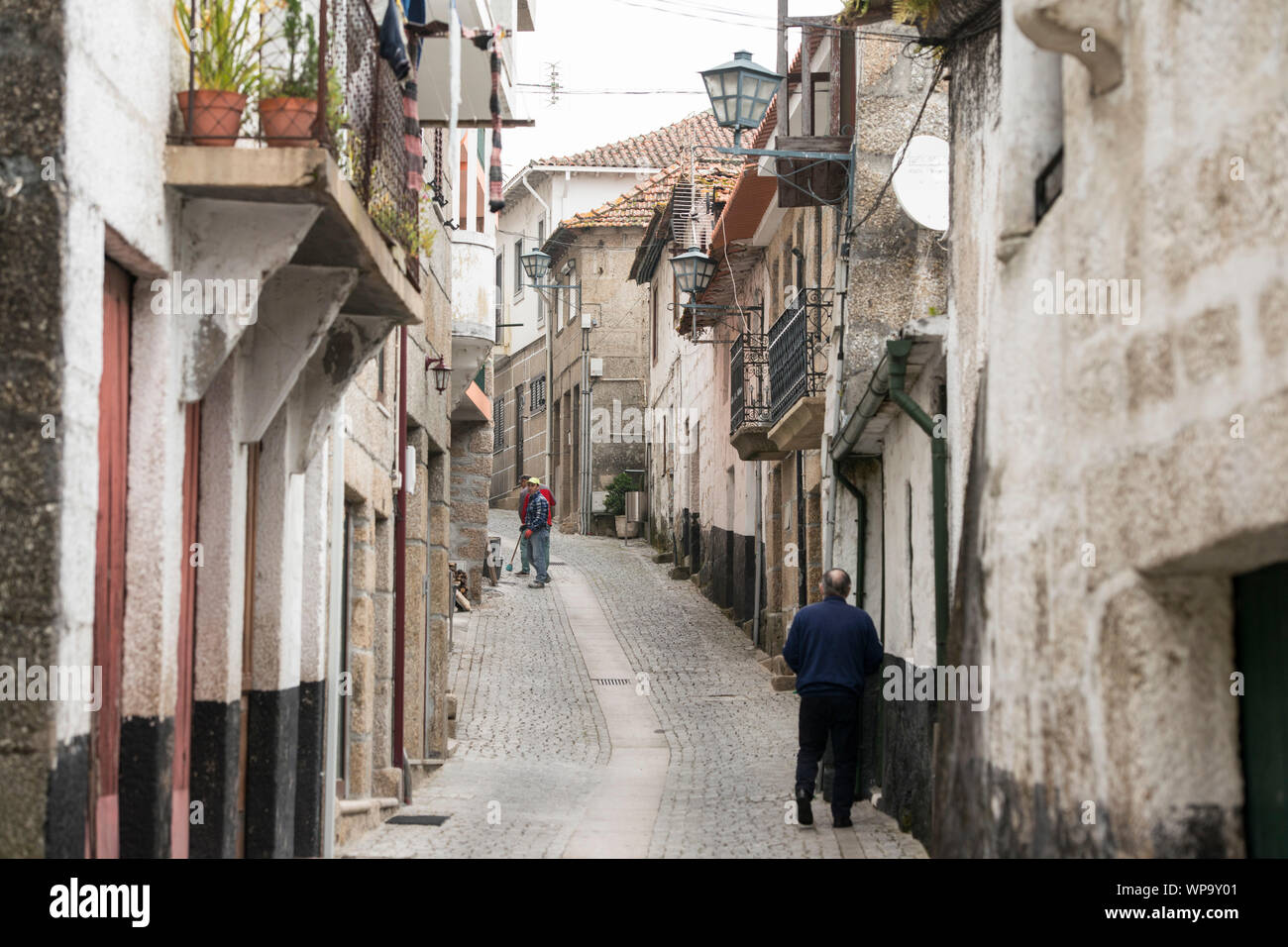 the old town of Entre os Rios at the Douro river, east of Porto in ...
