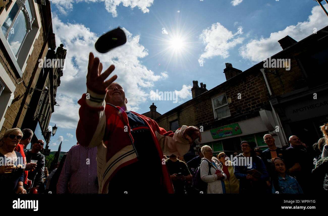 Annual world black pudding throwing championships hi-res stock ...
