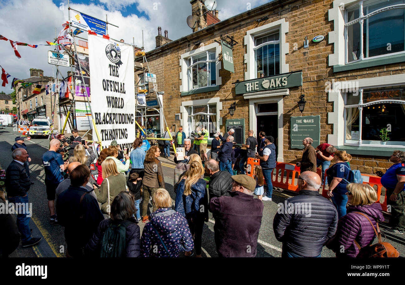 Annual world black pudding throwing championships hi-res stock ...