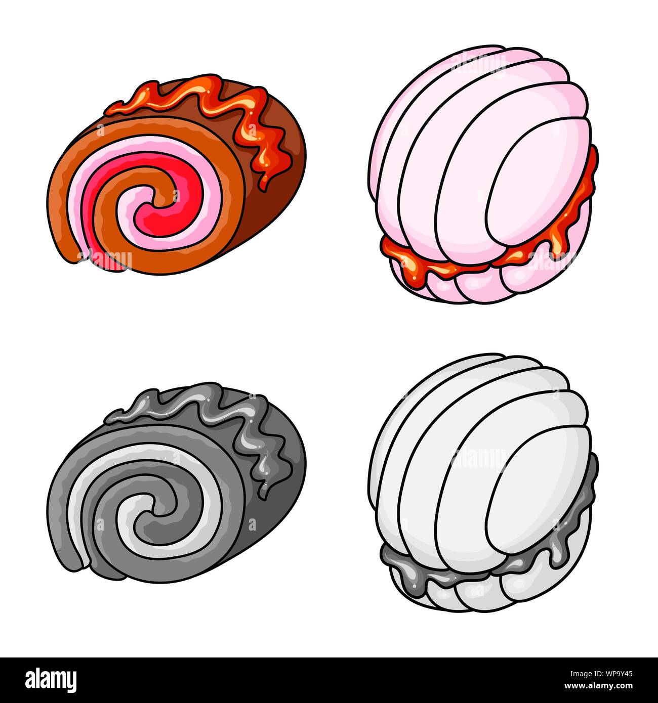 Vector design of confectionery and culinary sign. Set of confectionery ...