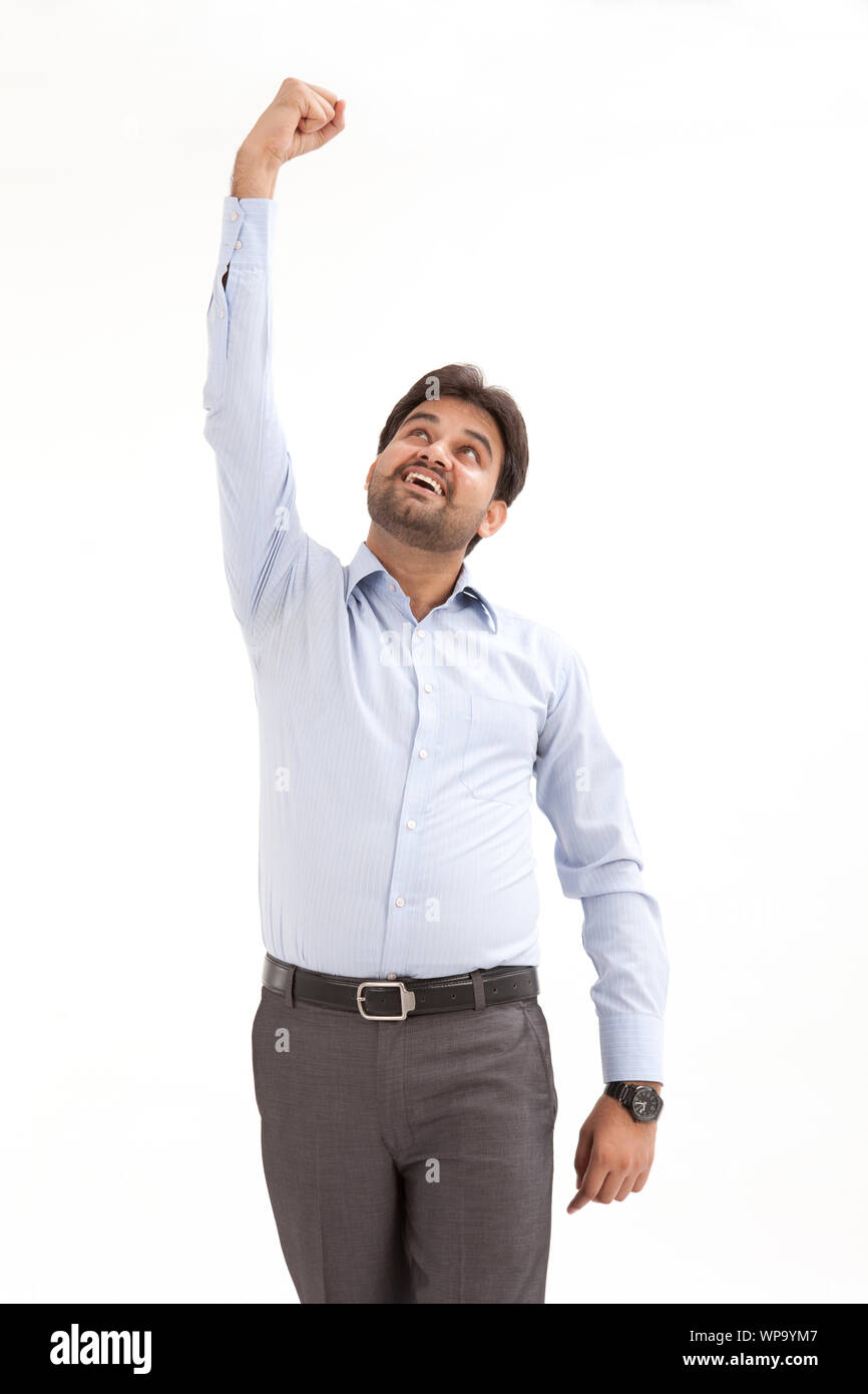 Indian fist success man hi-res stock photography and images - Alamy