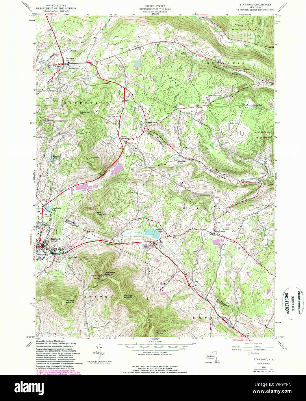 Map of stamford new york hi-res stock photography and images - Alamy
