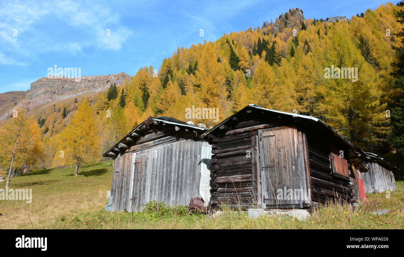 old shacks in the high mountains Stock Photo - Alamy