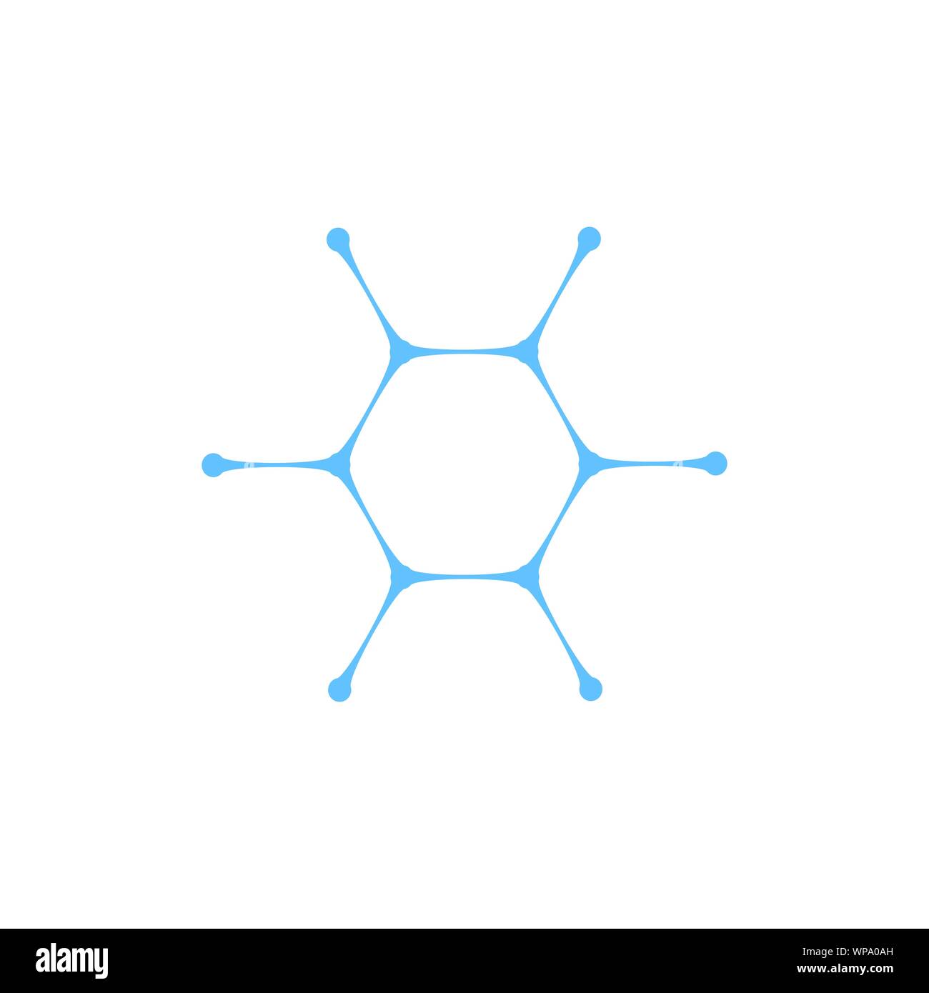 hexagon metaball nano cell element. Abstract water molecule vector logo ...