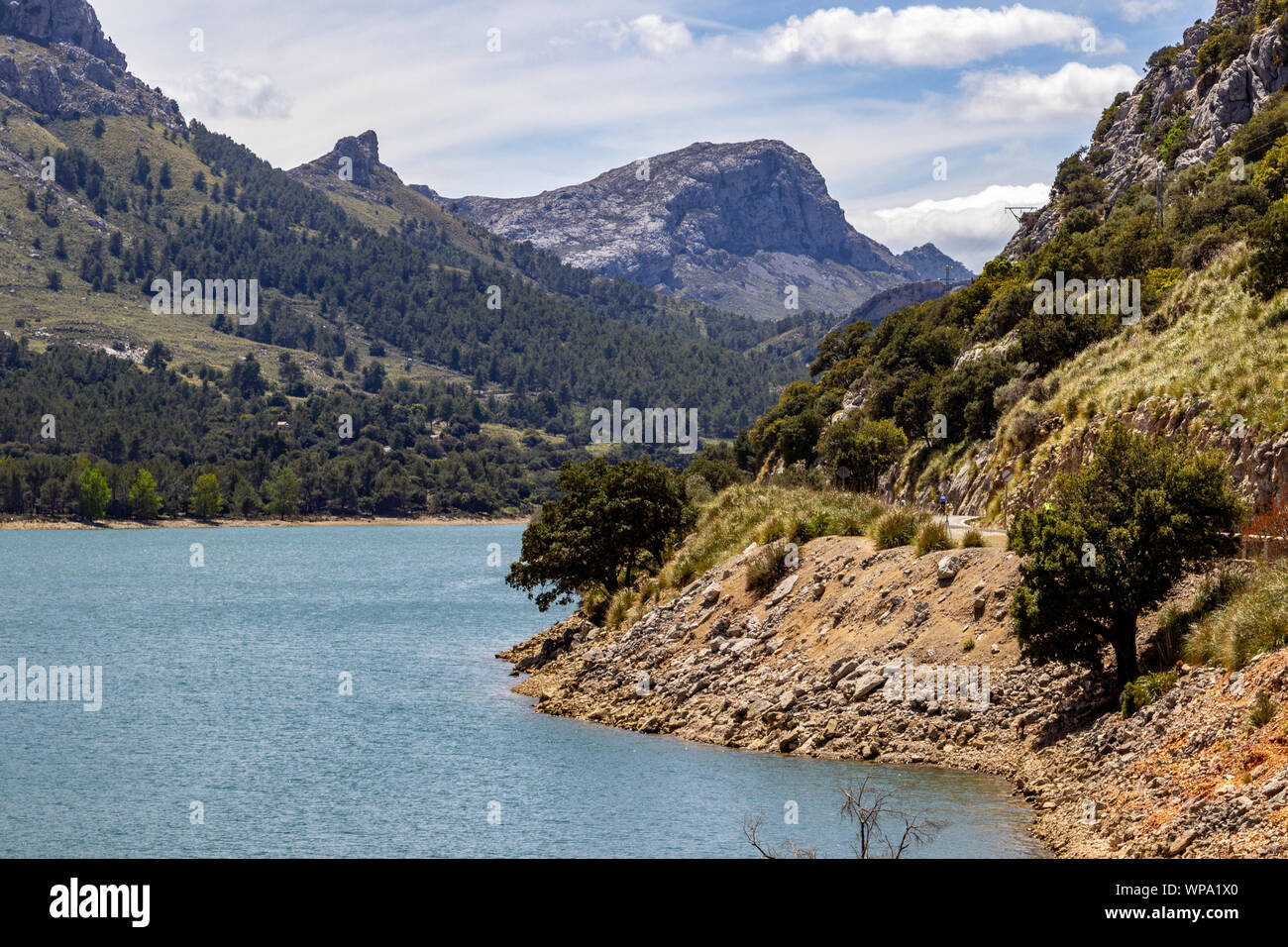 Damned lake, water reservoir Gorg Blau on balearic island Mallorca ...