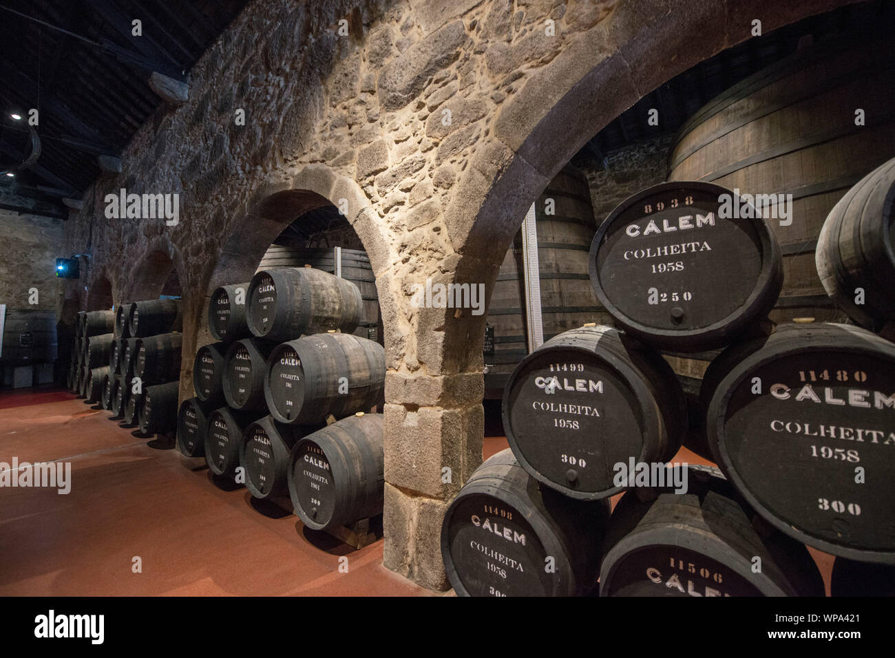 one of the Port wine Cellar of Calem at the waterfront on the Douro ...