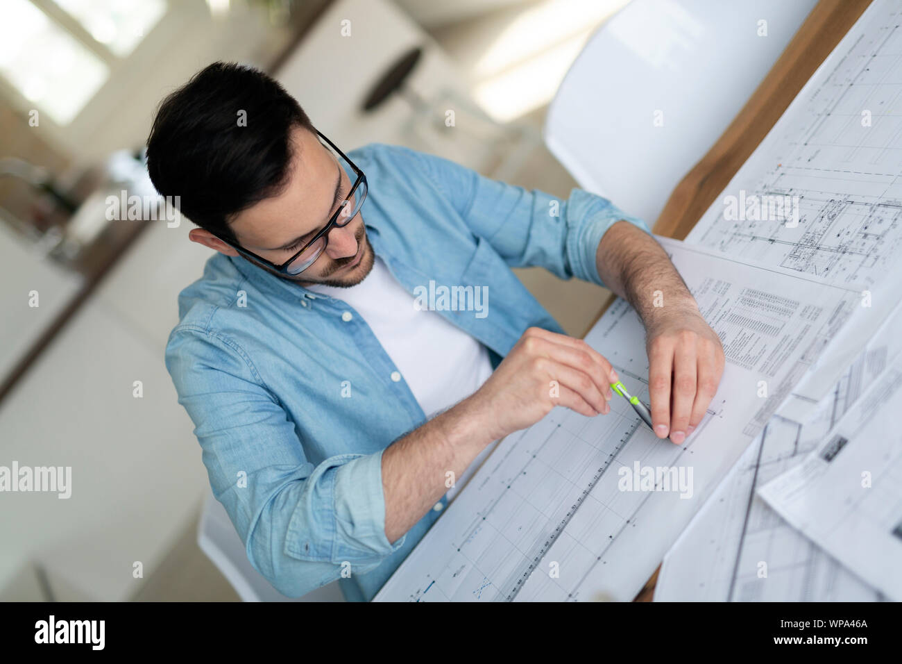Architect drawing table hi-res stock photography and images - Alamy