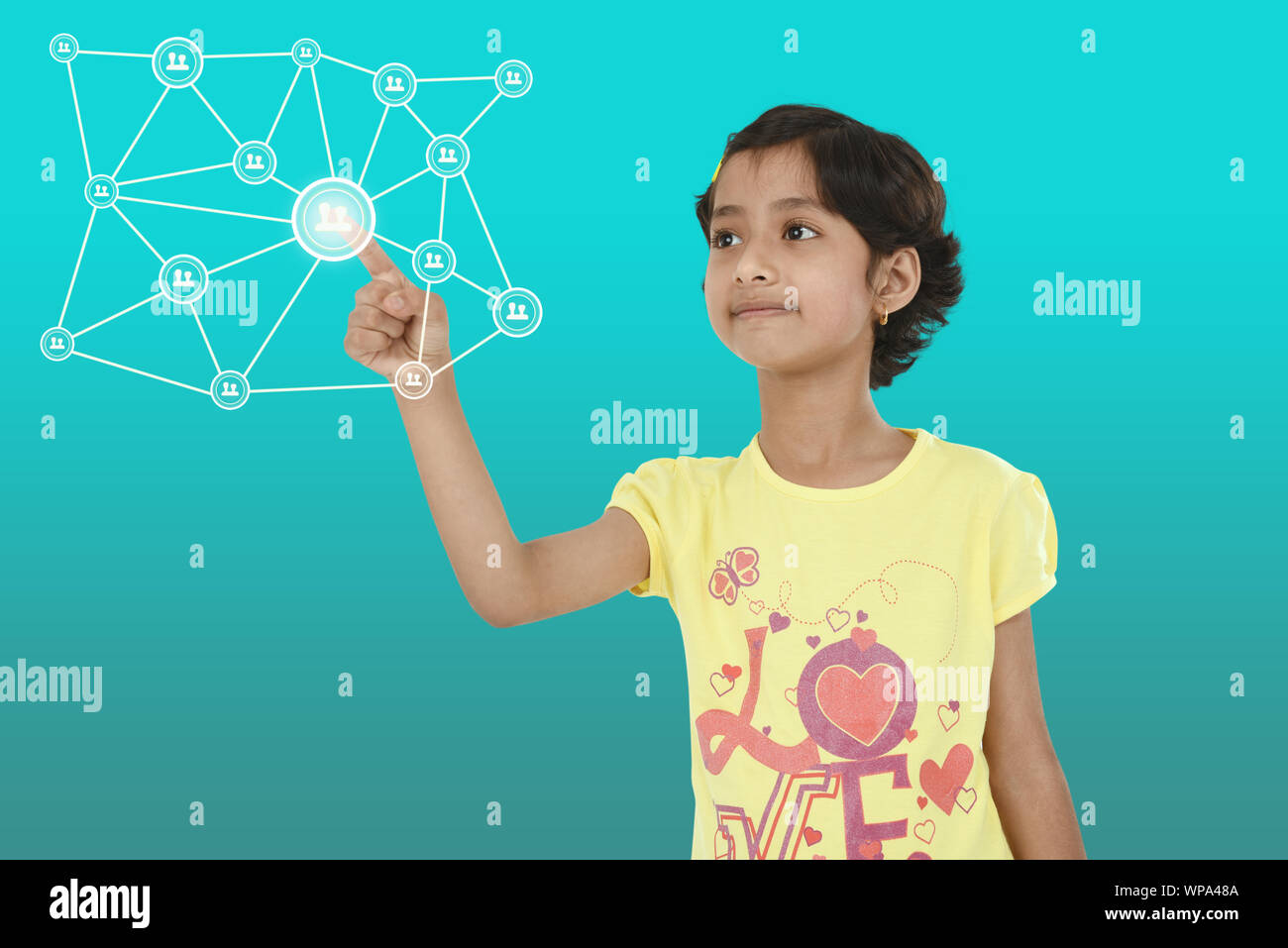 Girl virtual screen hi-res stock photography and images - Alamy