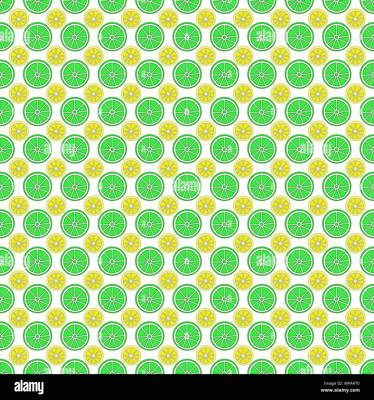 Lemon and lime slice seamless pattern on white background. Adorable ...