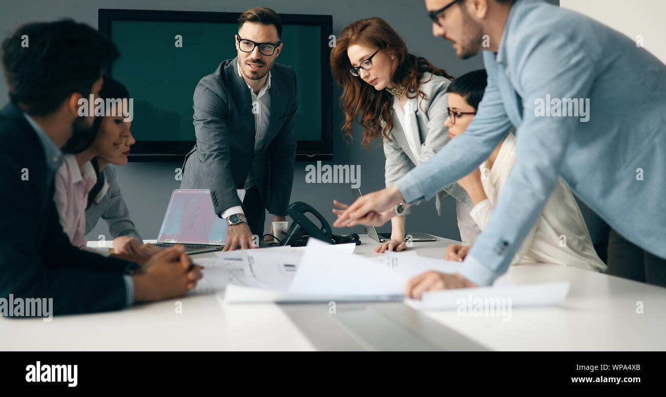 Business meeting in modern conference room Stock Photo - Alamy
