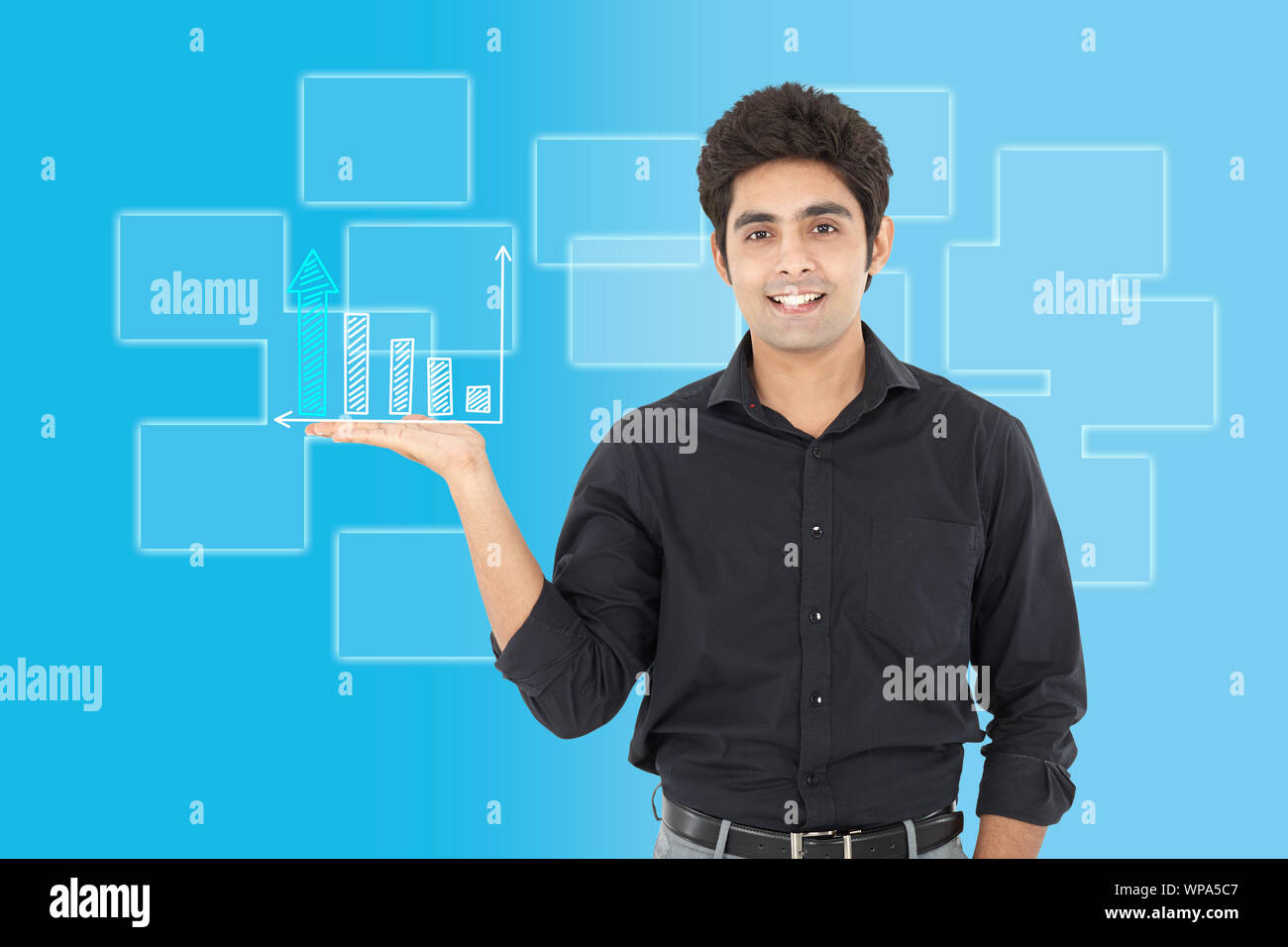 Businessman showing growth graph Stock Photo - Alamy Businessman showing growth graph Stock Photo - Alamy